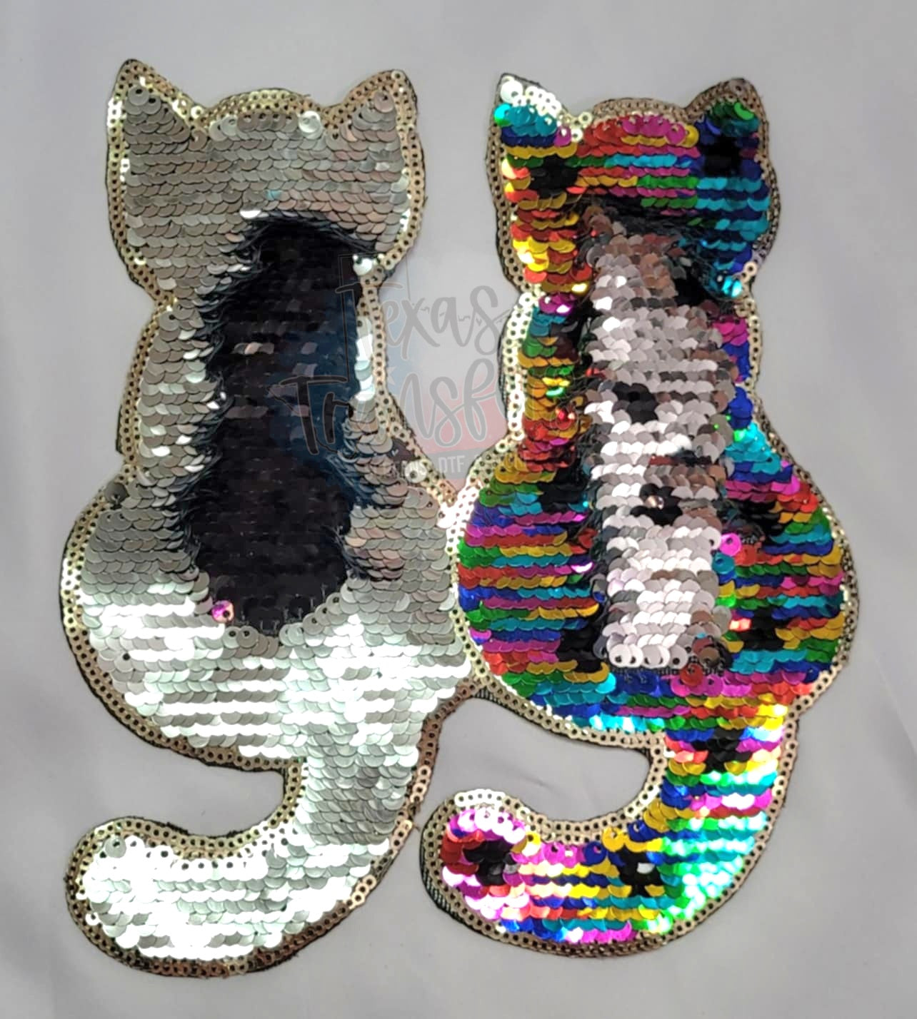 Flip Sequins Cats Iron-On Patch | Texas Transfers and Designs