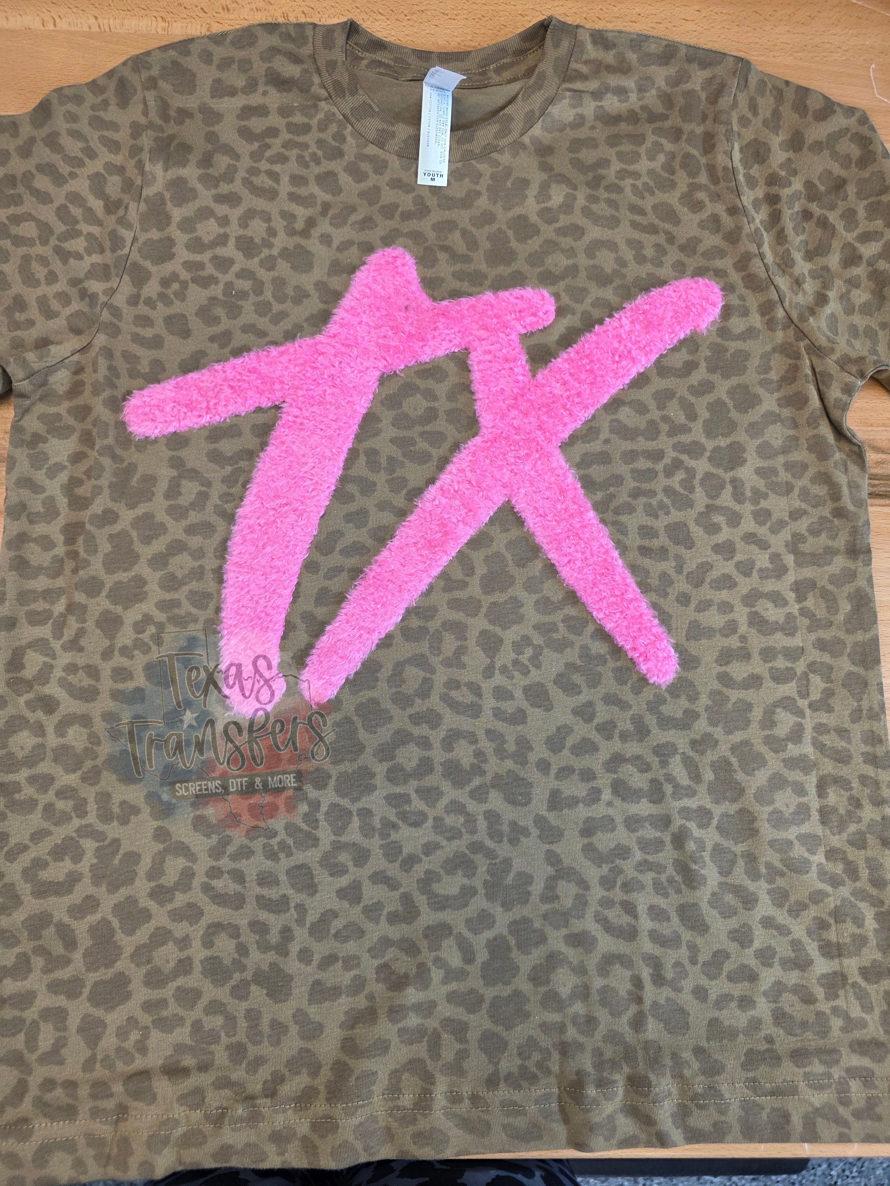TX Hot Pink Fluffy Fuzzy XL Iron-On Patch - Texas Transfers and Designs
